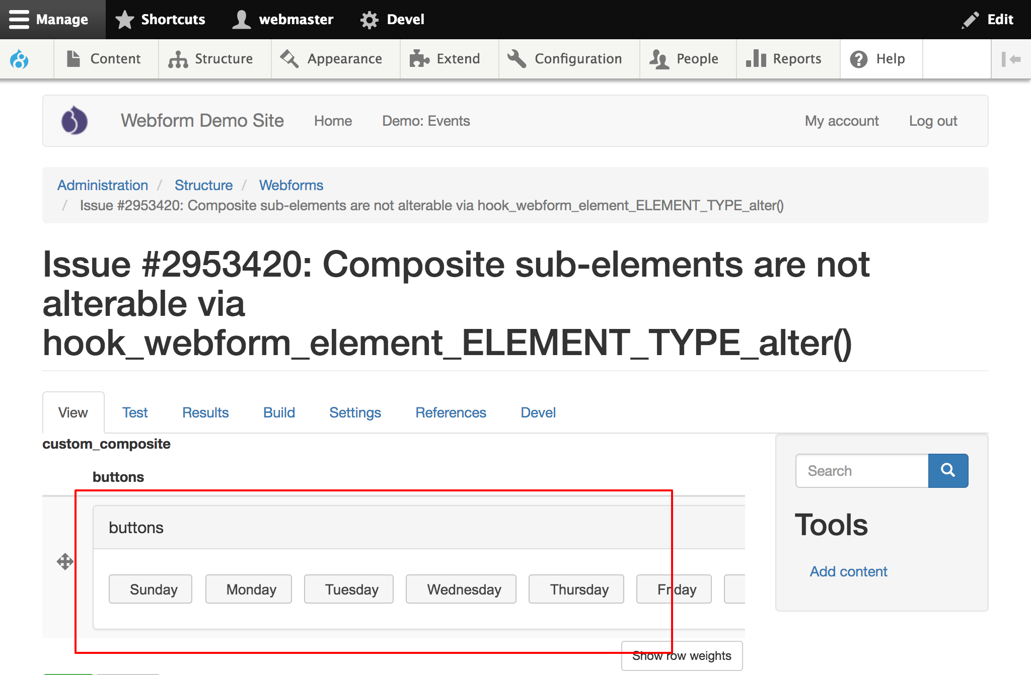 Composite Sub Elements Are Not Alterable Via Hookwebformelementelementtypealter 2953420 
